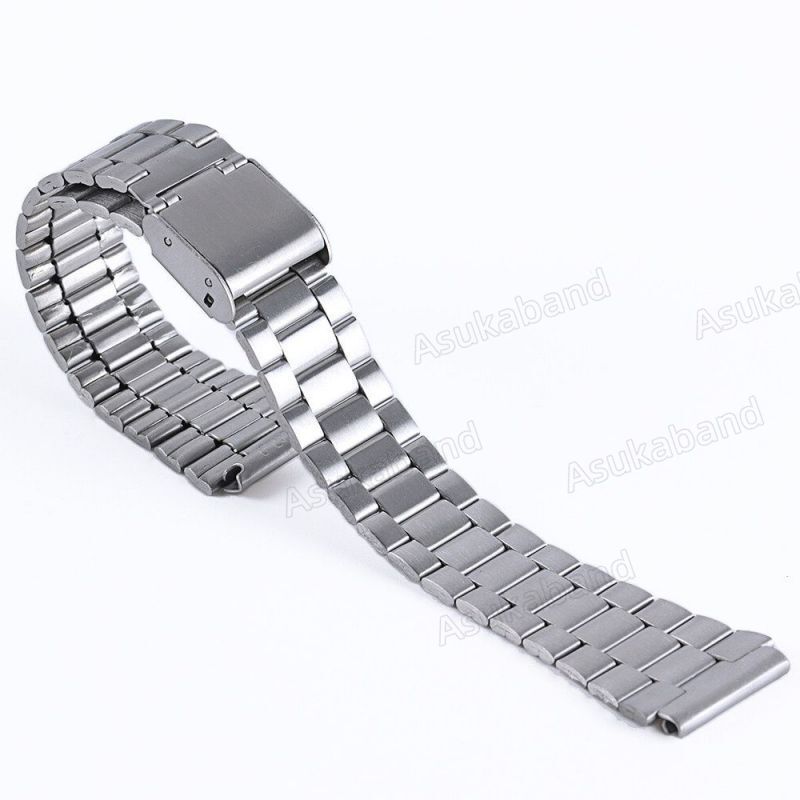 Vintage Classic Watch Band for Casio A158 A168 Silver Block Gold Steel ...