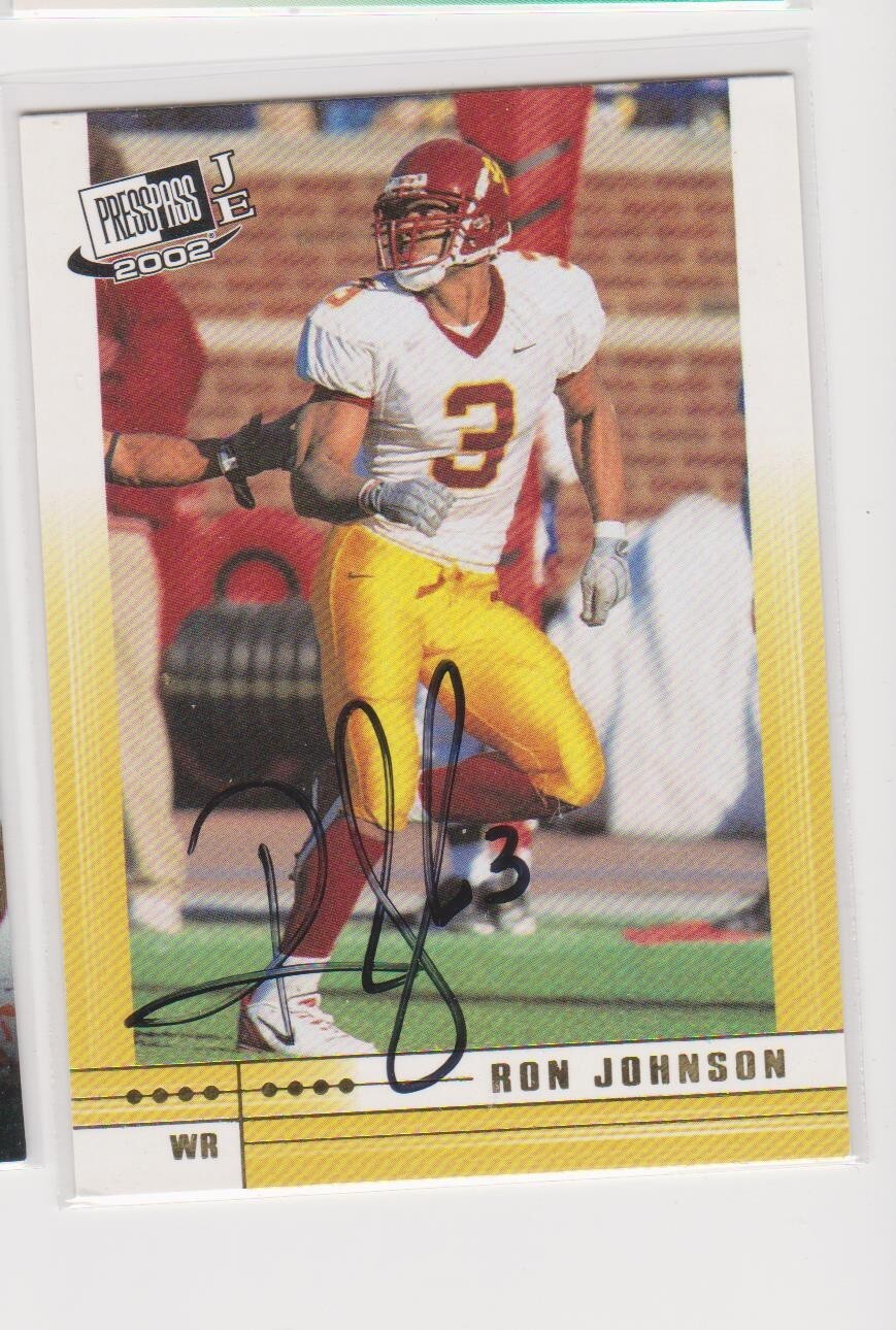 RON JOHNSON USC UNIVERSITY AUTOGRAPHED CARD THUR THE MAIL DINGED CORNER ...