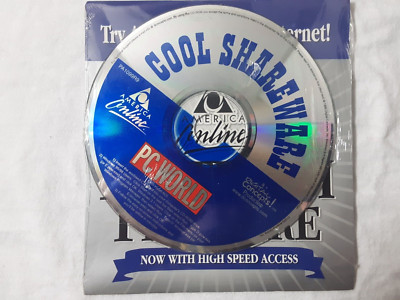 retro 1999 CD-Rom PC World Cool Shareware, AOL certificate FREE ...