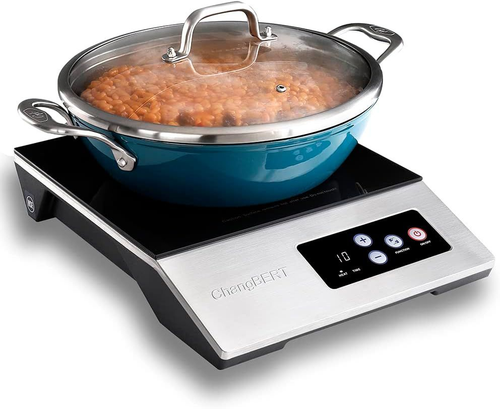 ChangBERT 1800W Induction Cooktop, Portable, Large 8” Heating Stainless ...