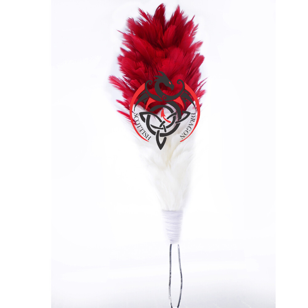 Glengarry Cap Plume Feather Hackle Red,White 6" Royal Regiment of ...
