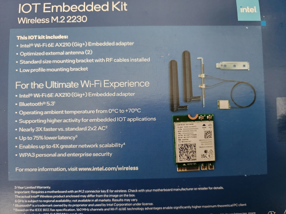 Intel AX210 Wi-Fi 6E M.2 Gig+ loT Industrial Extended Temp No vPro | eBay