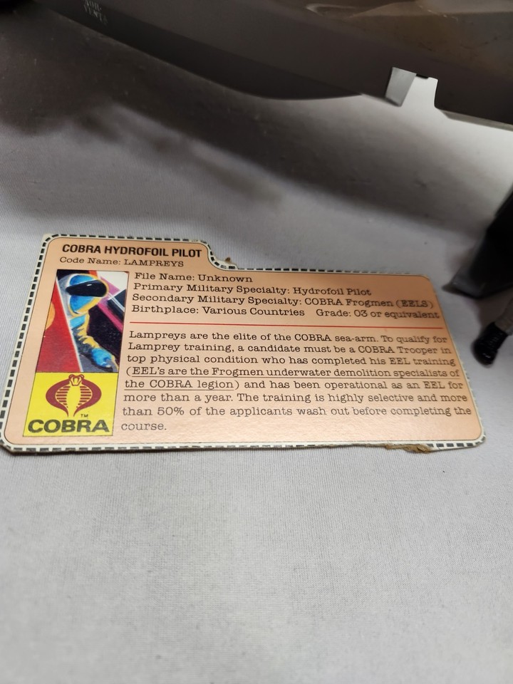 GI Joe Cobra Moray Hydrofoil 1985 Action Figure Lot Near Complete ARAH ...
