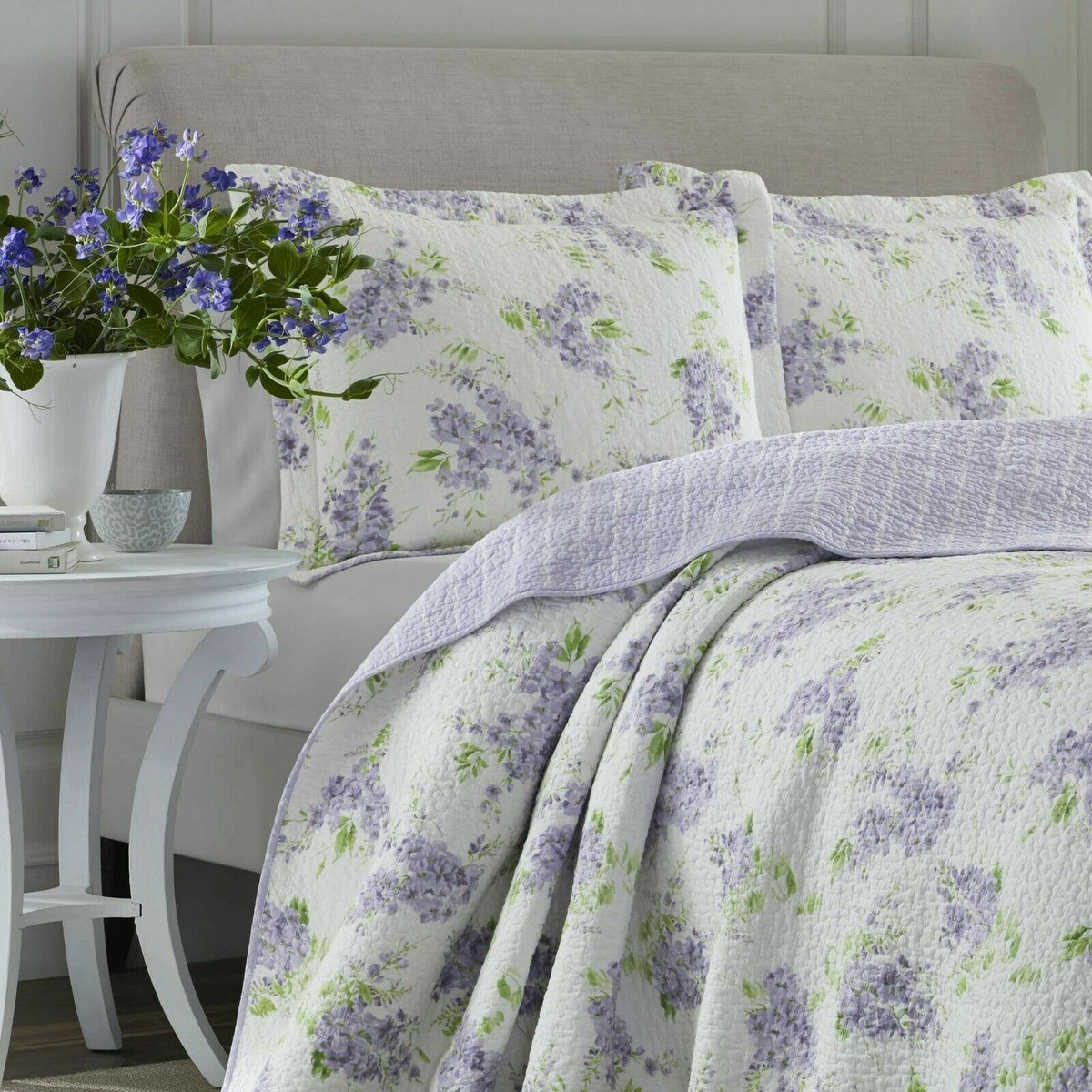 Lavender Flowered Bedspreads Bebejan Jewel Toned Florals 5 Piece