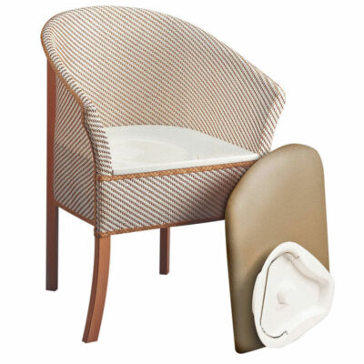 Derby Bedroom Basket Weave Subtle Discreet Commode Chair With Padded ...