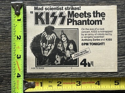 KISS Meets The Phantom Ad Advert NBC TV Movie 1978 4x5 Vintage Kiss ...