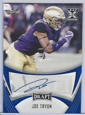 JOE TRYON Autograph Rookie 2021 Leaf Draft RC Tampa Bay Bucs Washington ...