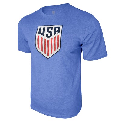 U.S. Soccer Federation USMNT Logo Adult T-Shirt Add NAME & NUMBER Sky ...