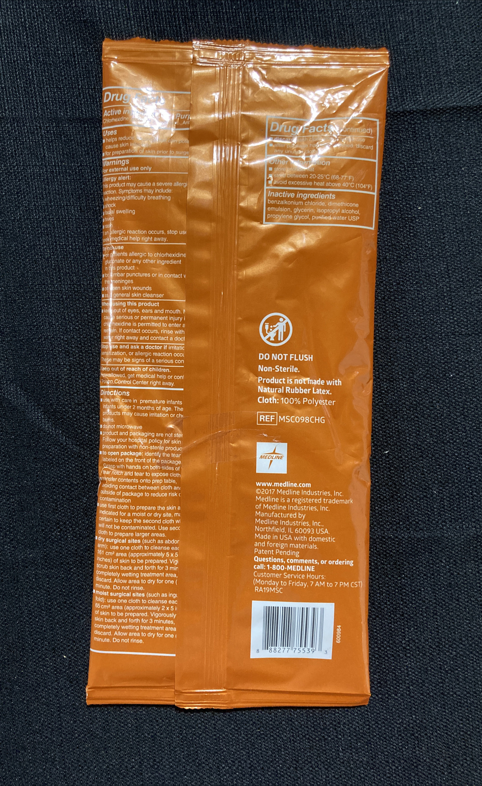 Medline ReadyPrep CHG 2% Chlorhexidine Gluconate Cloth MSC098CHG (Qty 4 ...