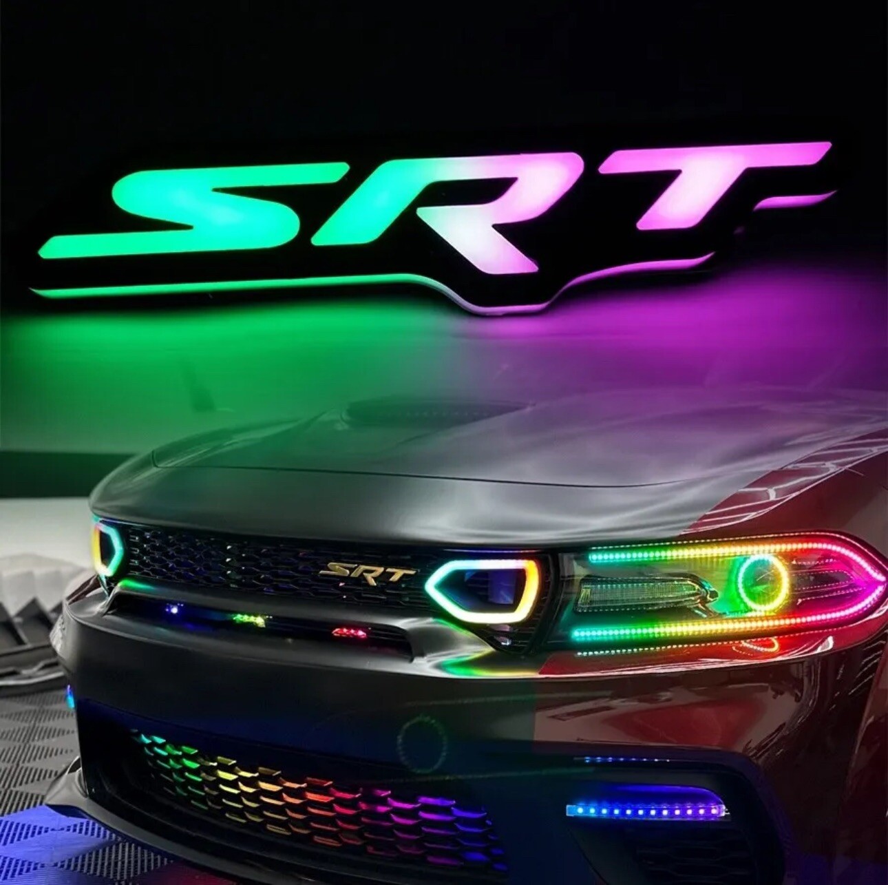SRT RGBW LED MultiColor Grille Lamp Badge Charger Challenger Durango ...