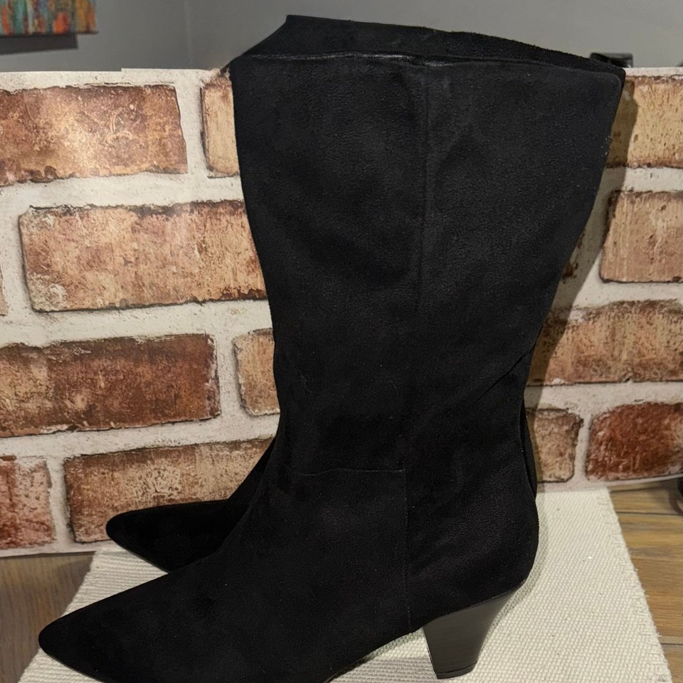 Universal Thread Ada Black Dress Boots Mid-Calf Pointed Toe | eBay