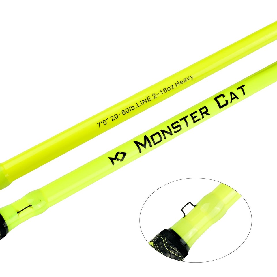 Monster Catfish Fishing Rod, 1 Piece 7’Glow with Black Light Catfishing ...