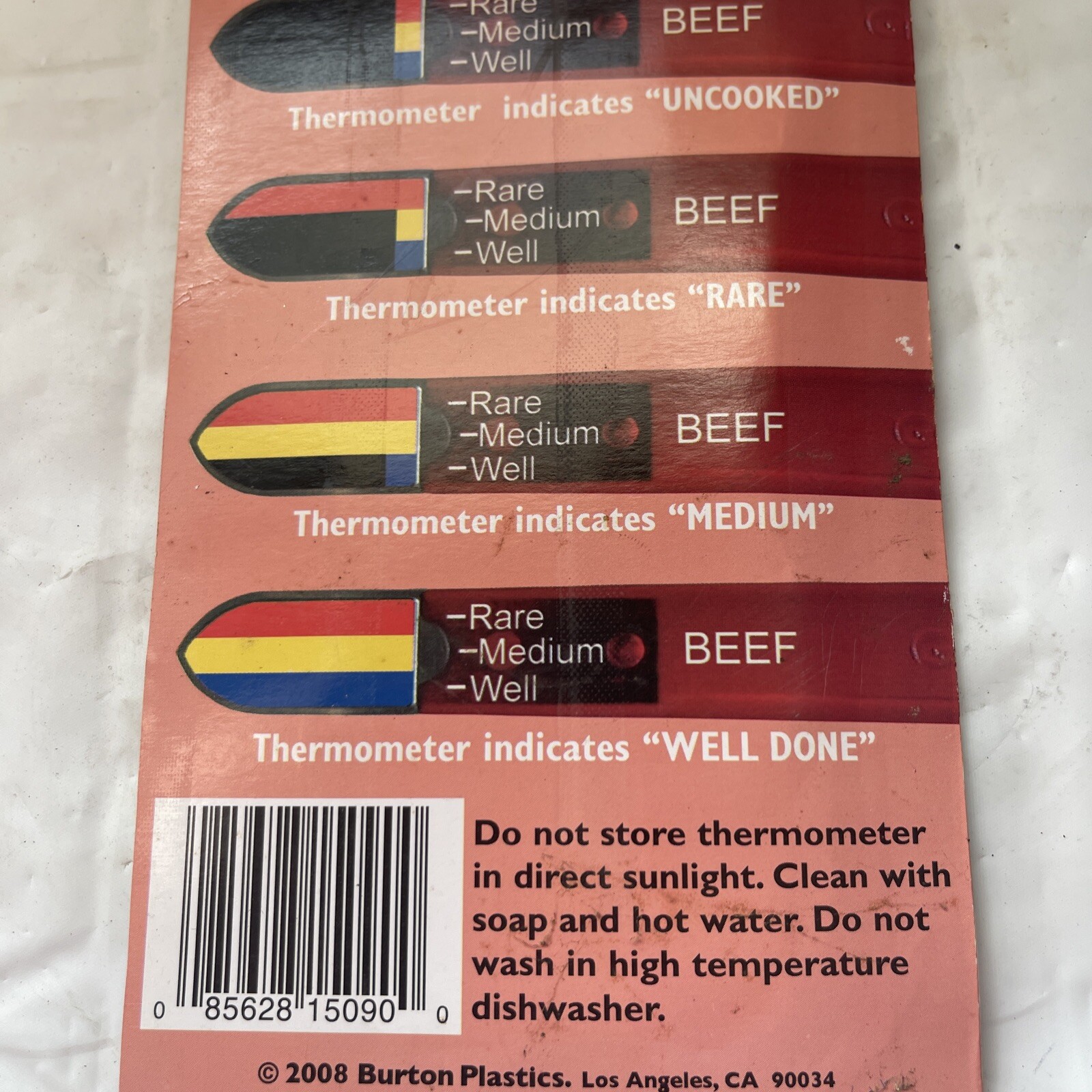 Burton Cooked- Reusable Color-changing Meat Thermometer for Beef for ...