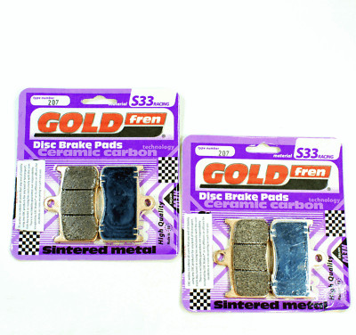 GOLDfren Brake Pad Set Sintered Front S33-207 EBC Eq FA347HH for 2 frt ...