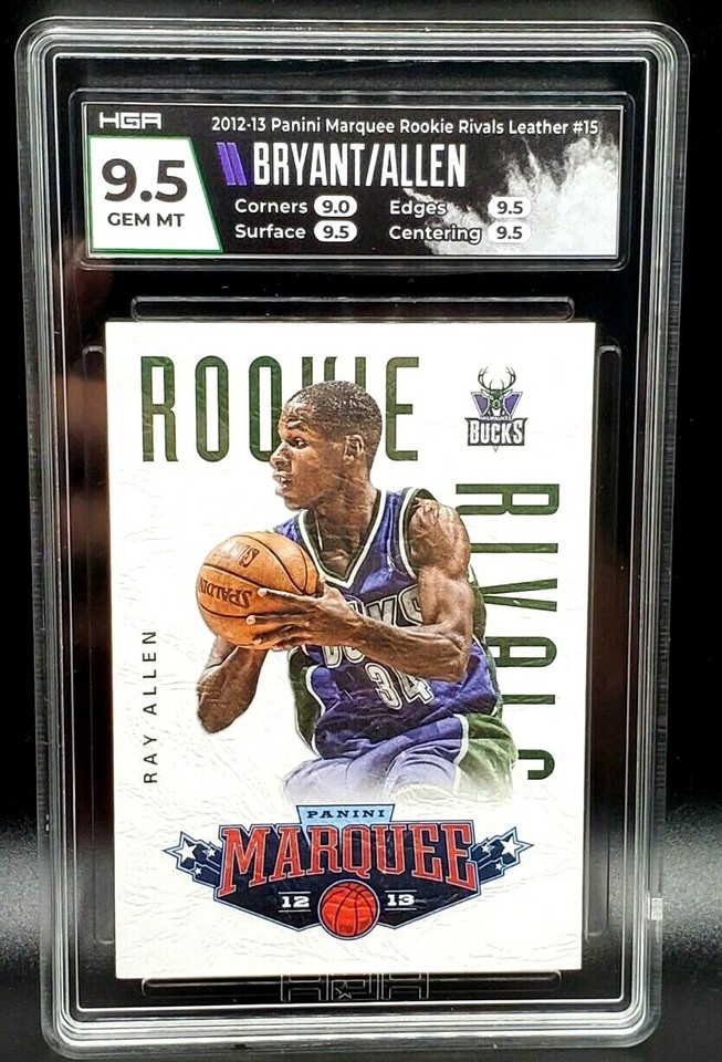 KOBE BRYANT & RAY ALLEN 12-13 MARQUE ROOKIE RIVALS LEATHER BGS RARE ...