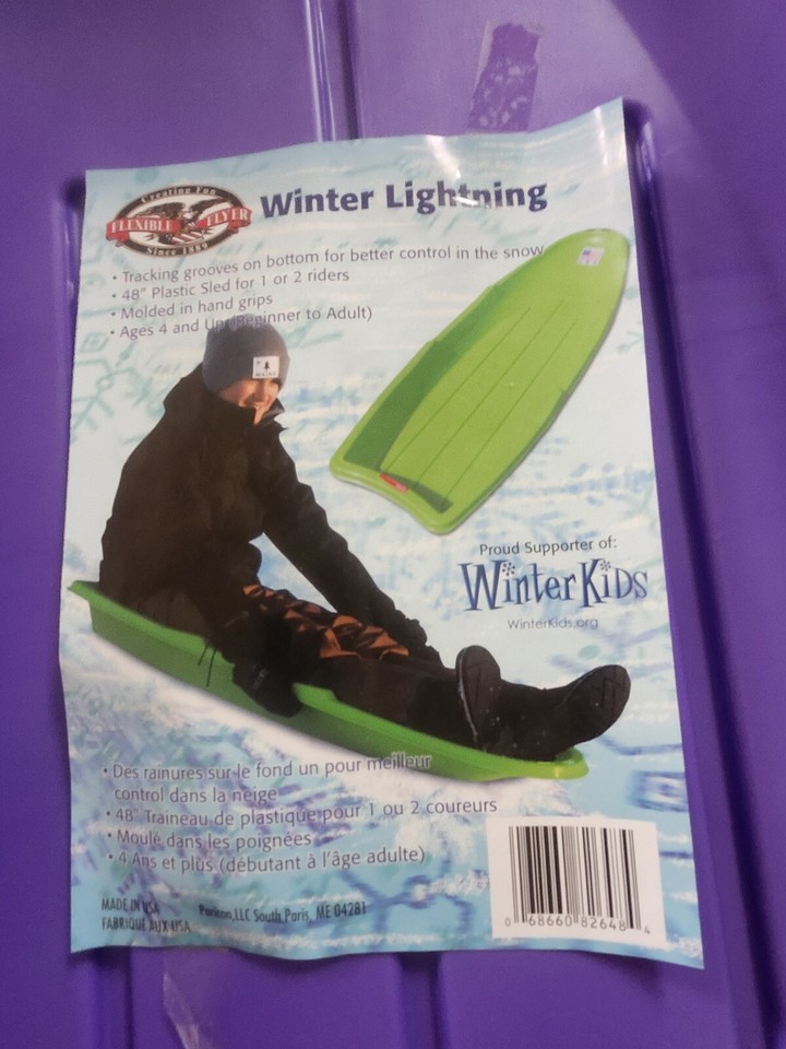 Flexible Flyer Winter Lightning Sled - Purple | eBay