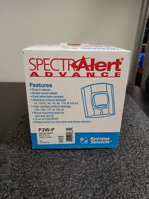 SYSTEM SENSOR SPECTRALERT P2W-P 2W STD CD White Plain Horn Strobe | eBay