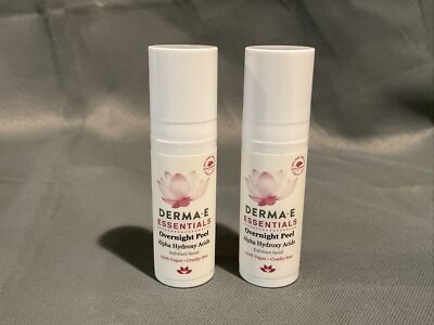 2X Derma-E Essentials Overnight Peel With AHAs, Travel Size 7ml 0.25oz ...