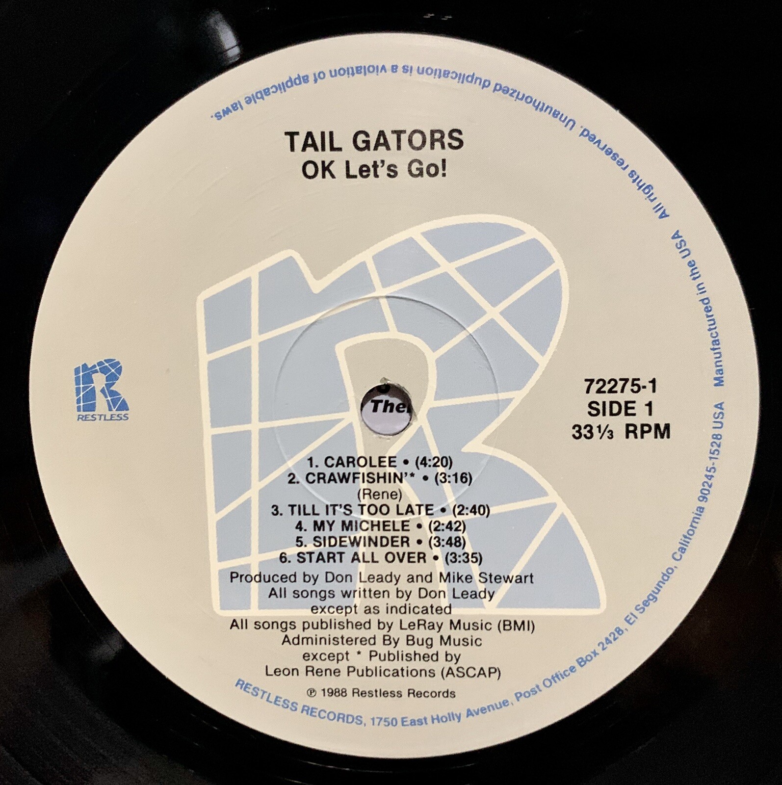 The Tail Gators Ok Let's Go! Original Vinyl LP Pressing 1988 (NM ...