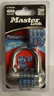 Master Lock Word Combination Lock Locker Padlock Keyless 1534D BLUE Set ...