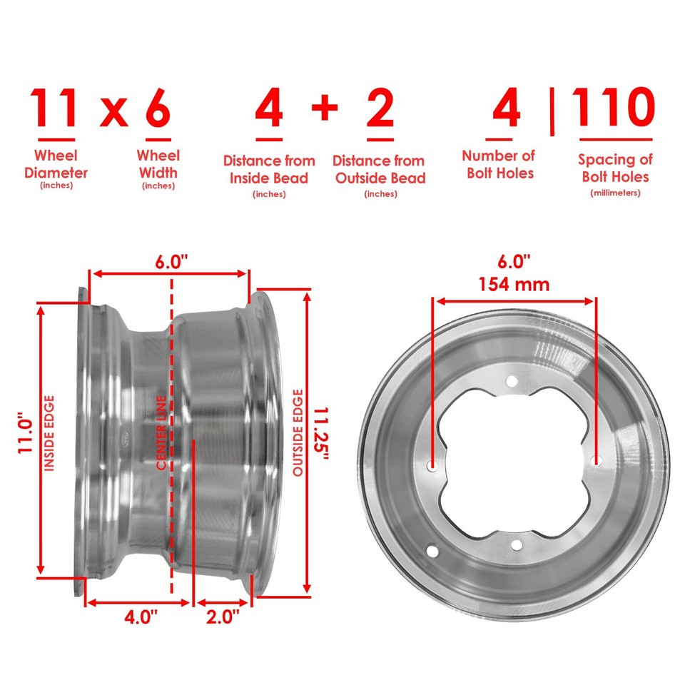 2XK-25180-12-YY Front Wheel Rims For Yamaha Banshee 350 YFZ350 1987 ...