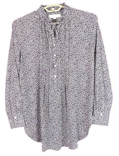 LOFT Women Lightweight Slippery Polyester Blouse Long Sleeve Ruffle ...