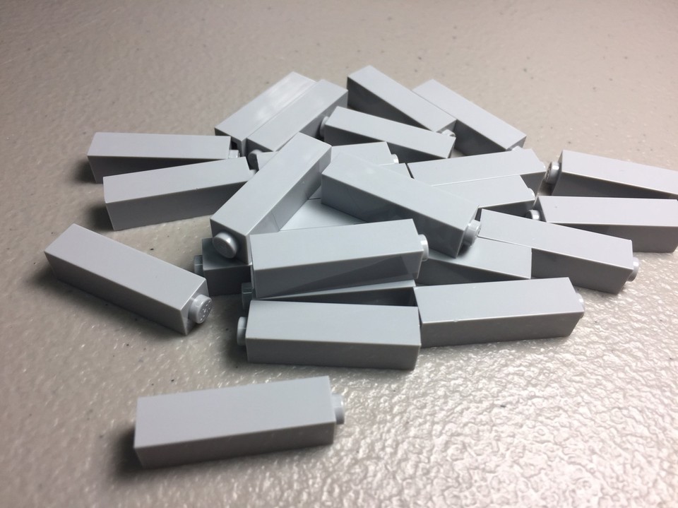 New LEGO Brick 1 x 1 x 3 Light Bluish Gray Column Bricks Authentic (x25 ...