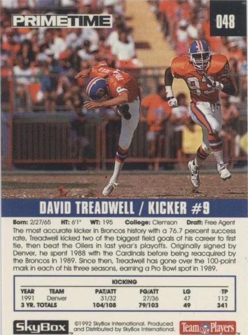 Las mejores ofertas en 1992 Skybox Primetime David Treadwell #048 | eBay