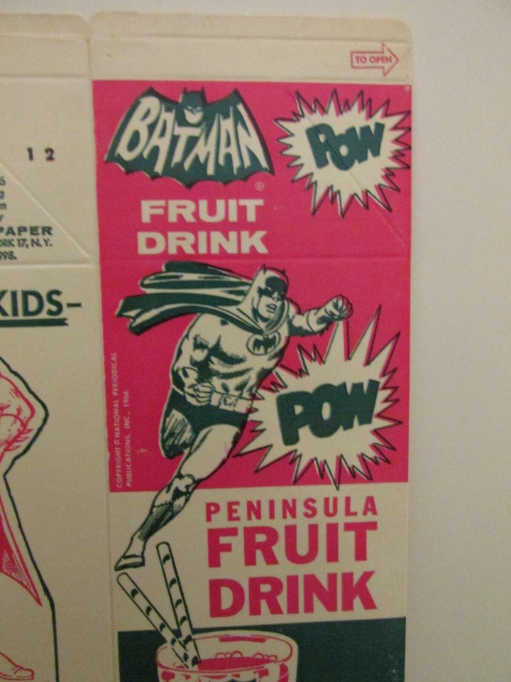 1966 BATMAN NEVER USED, NEVER UNFOLDED FRUIT JUICE CARTON | eBay