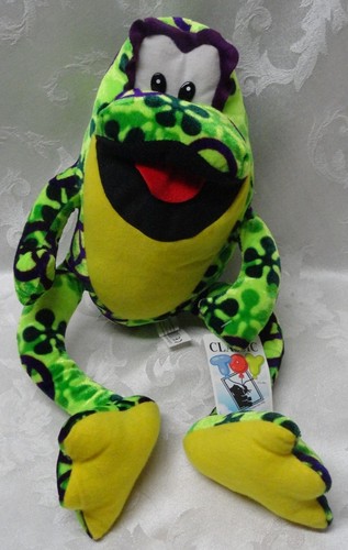 Peace Love FROG Ribbit Croak Symbol Tie Dye Classic Toys Green Stuffed ...