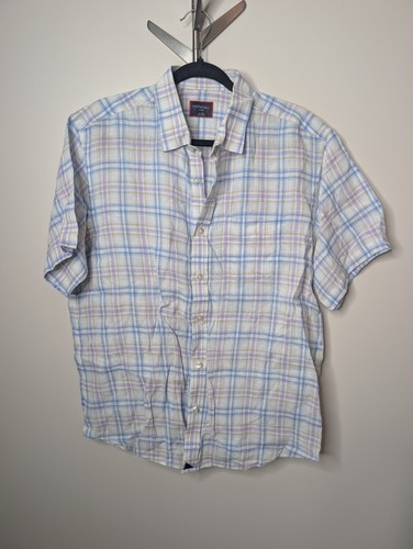 UNTUCKit Matisco Men's Large Slim Fit 100% Linen SS Button Down Shirt ...