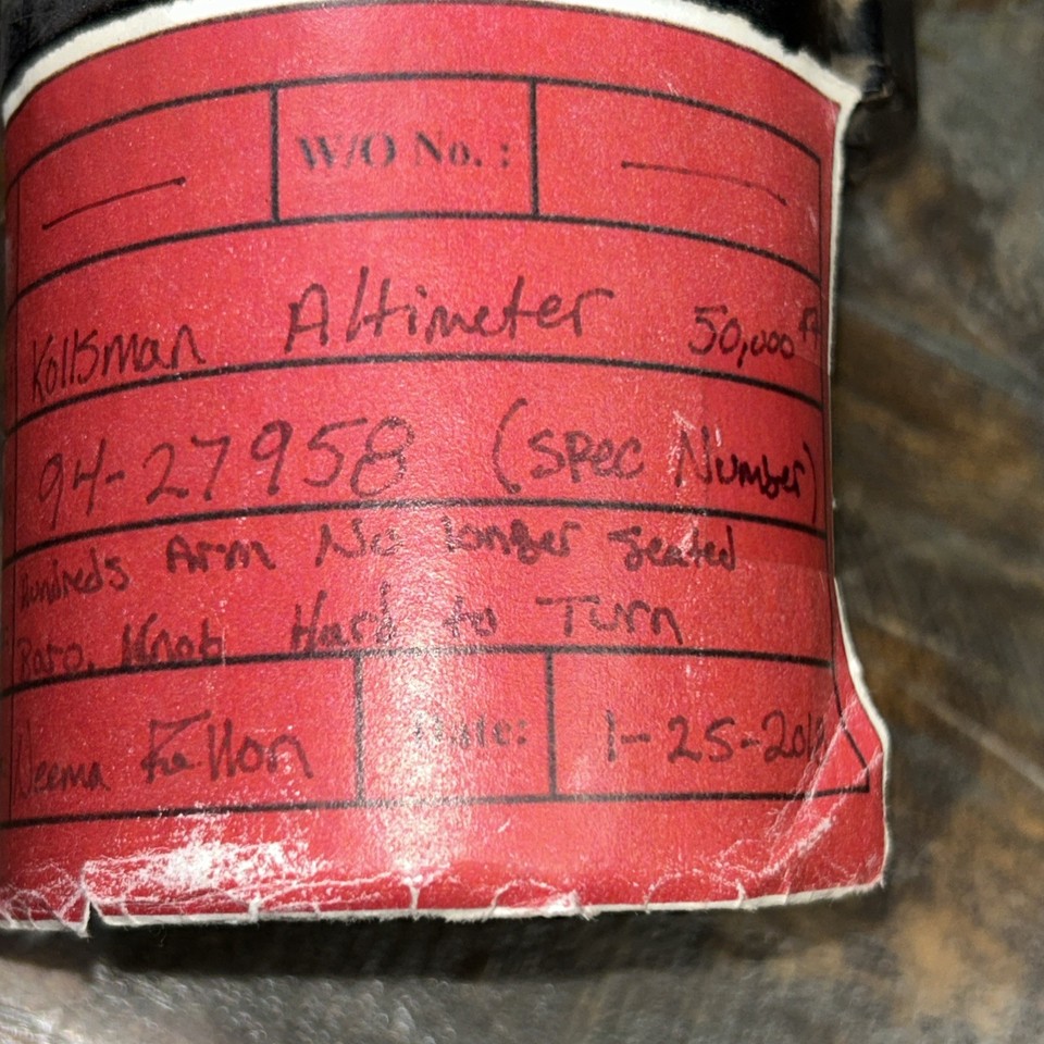 Vintage Kollsman U. S. A. F Rare Aircraft Pressure Altimeter Pressure ...