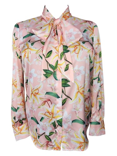 Hawes & Curtis Floral Pussybow Hidden Button Placket Blouse 44"/46 ...