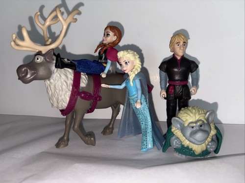 Disney Frozen Figures Mini Dolls Character Lot Elsa Anna Kristoff Sven ...