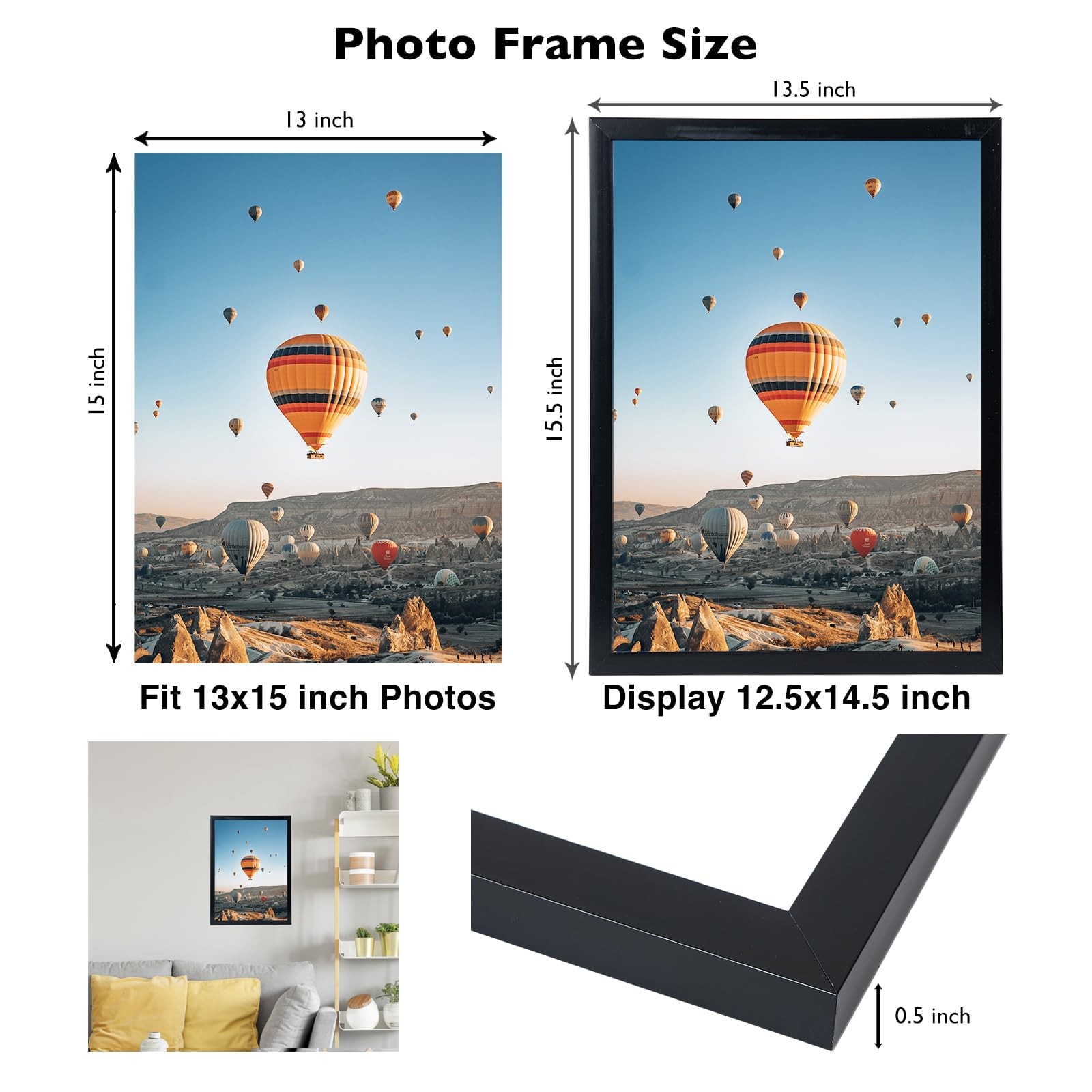 JCJMY 13x15 Picture Frame Black for Wall Hanging, inch, | eBay