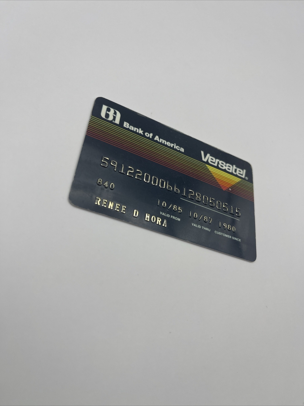 Ultra Rare 1st Generation Versatel Bank of America Card 1985 | eBay
