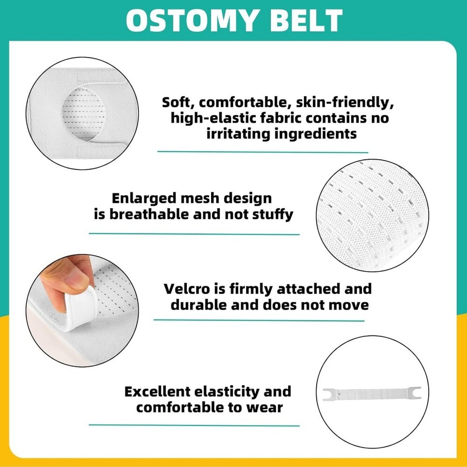1x Ostomy Support Belt Adjustable Stoma Belt Ileostomy Colostomy Belt ...