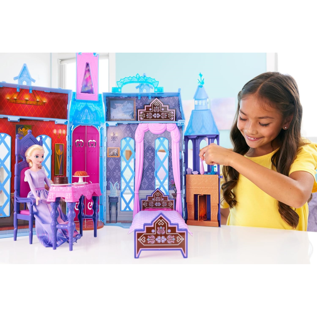 Frozen Elsa's Arendelle Castle 60 cm Dollhouse with Elsa Doll and 15 ...
