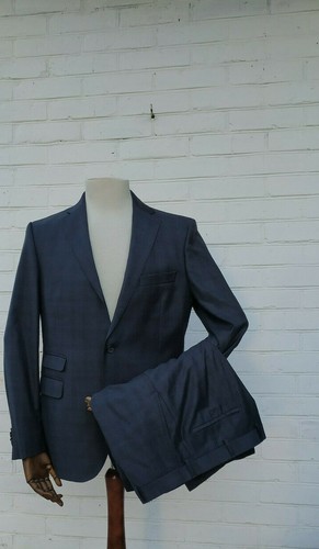 Loro Piana x Eduard Dressler men's suit Wish Super 170's Wool Gray Navy ...