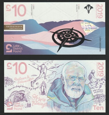 Lake District £10 10 Pound 2019 UNC Local Currency Banknote BChris ...
