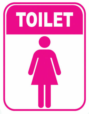 Female WC Toilet Self Adhesive Gloss Vinyl Sticker Notice Sign 160mm x ...