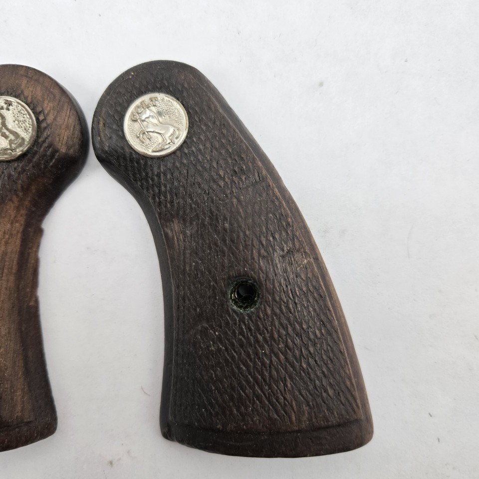 Used Colt Offical Police Wood Grips Grip Revolver E / I Frame | eBay