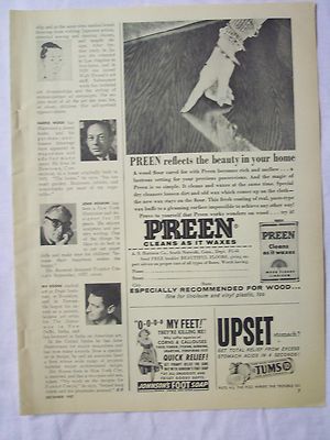 1957 Magazine Advertisement Page For Preen Floor Cleaner Wax Tums ...