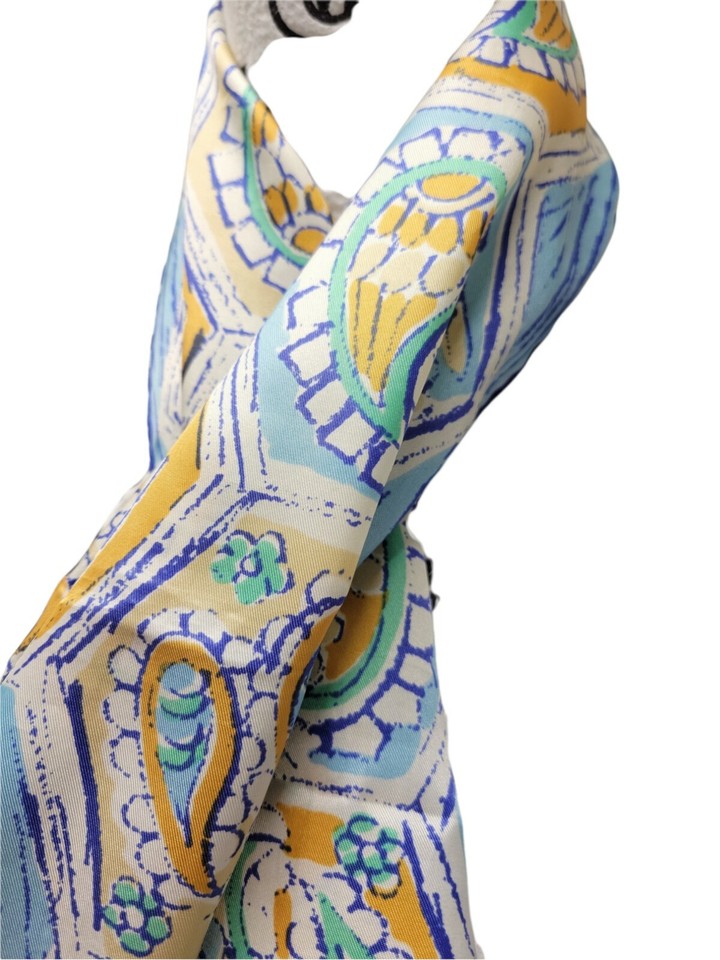 Vintage SCARVES by VERA Scarf Blue Orange Paisley Neck Made In Japan 45 ...