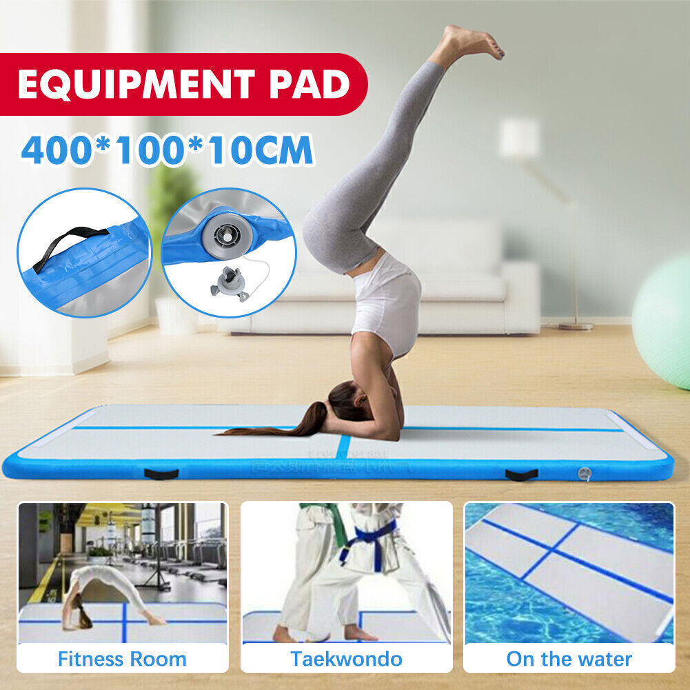 Inflatable Air Track 4M Yoga Mat Gymnastics Tumbling WITH Electric Pump ...
