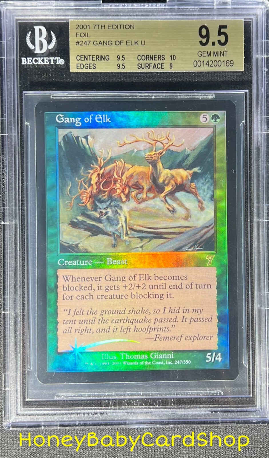 MTG Seventh Edition Foil 2001 Gang of Elk BGS 9.5 GEM MINT Silver Age ...