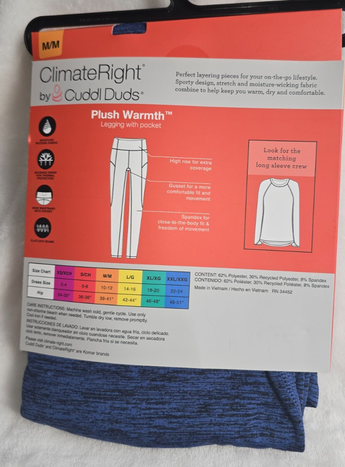 CuddlDuds Climate Right for Frigid Cold Warmth Leggings size M *NEW | eBay