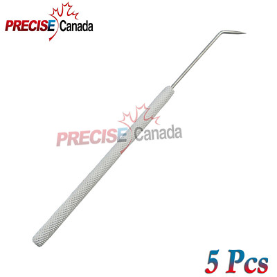 SET OF 5 DISSECTING DISSECTION TEASING NEEDLE ANGLED SILVER HANDLE | eBay
