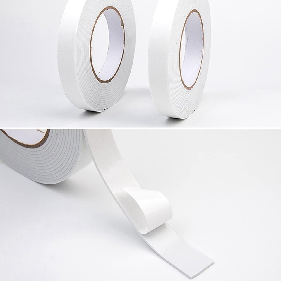 HEAVY DUTY STRONG DOUBLE SIDED STICKY FOAM TAPE ADHESIVE PADDED ...