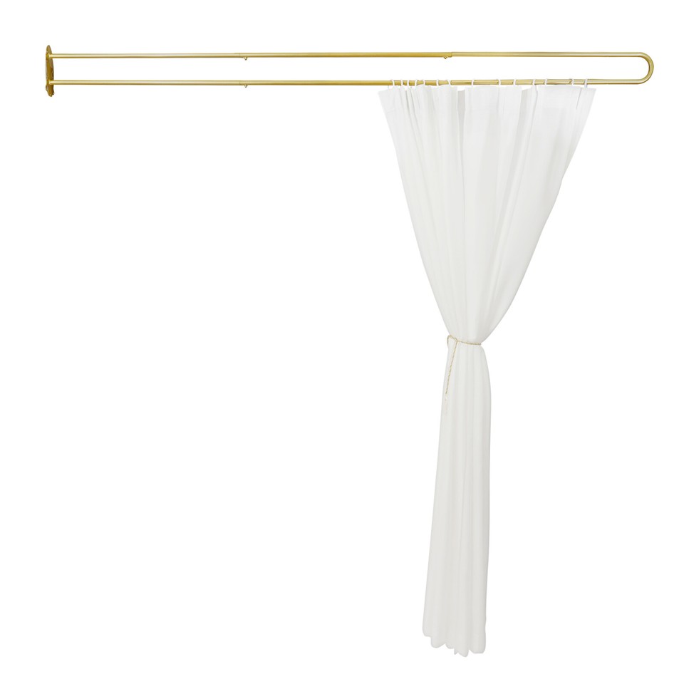 White Partition Curtain With U-Shape Tube Privacy Partition Curtain ...